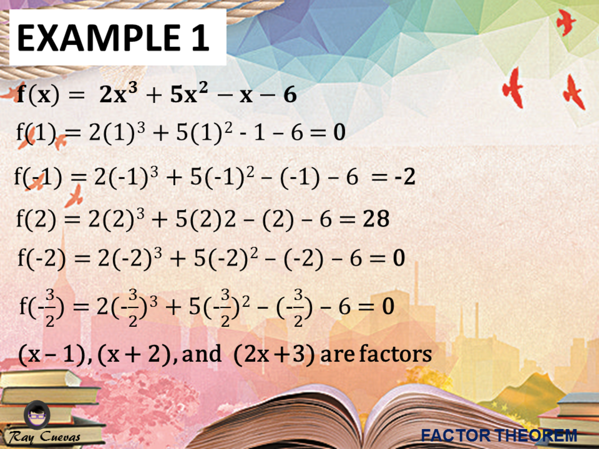 Using The Factor Theorem In Finding The Factors Of Polynomials With