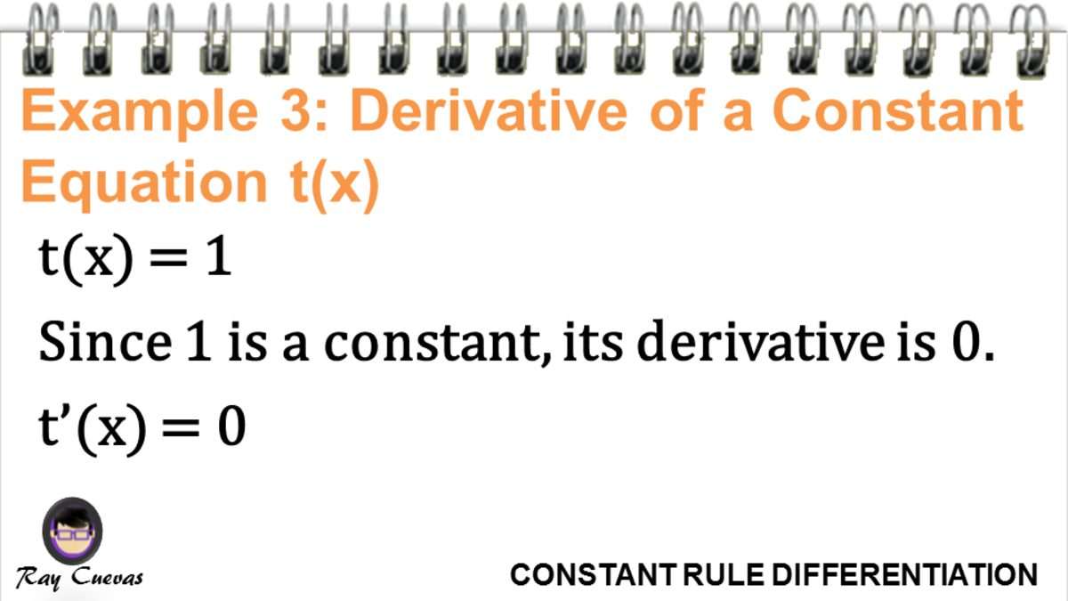 The Derivative Of A Constant With Examples Owlcation