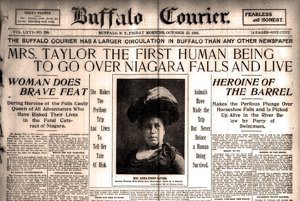 Annie Edson Taylor: First Person to Survive Going Over Niagara Falls in ...