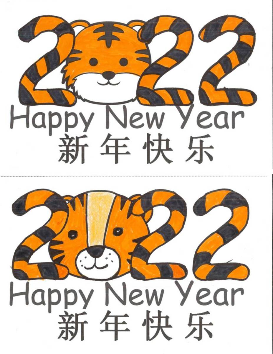 Printable Children's Craft Greeting Cards to Color for the Year of the ...