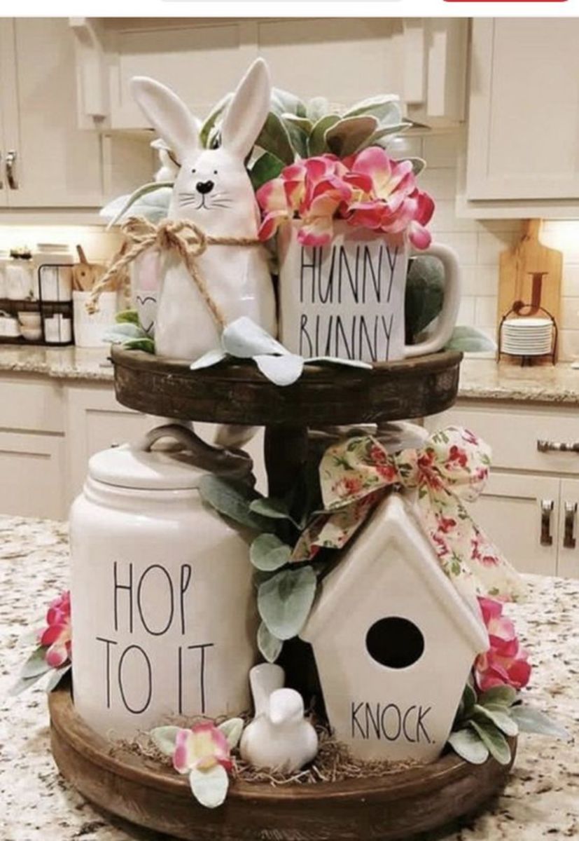 45+ Super Adorable Easter Tiered Tray Ideas that will have you Hopping ...