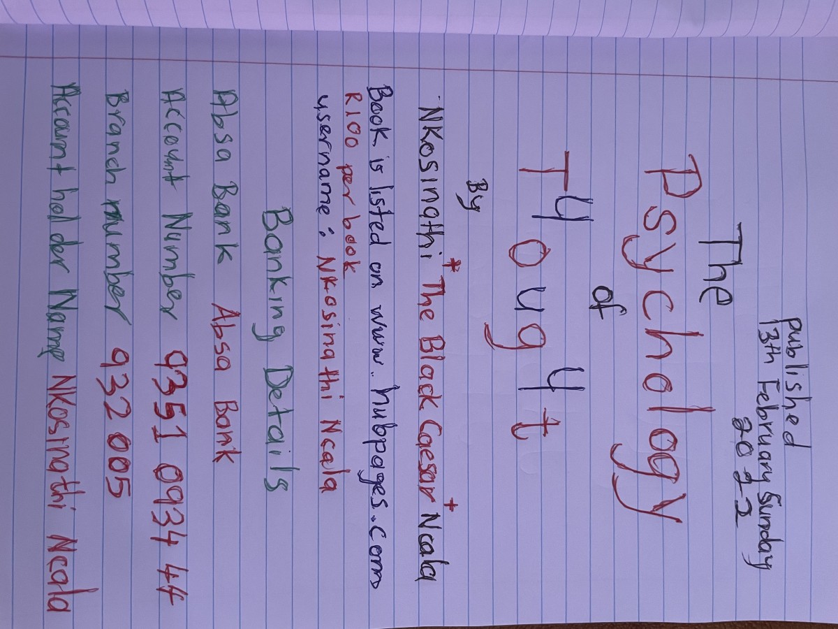 The Psychology of Thought 300 Poems By Nkosinathi The Black Caesar ...