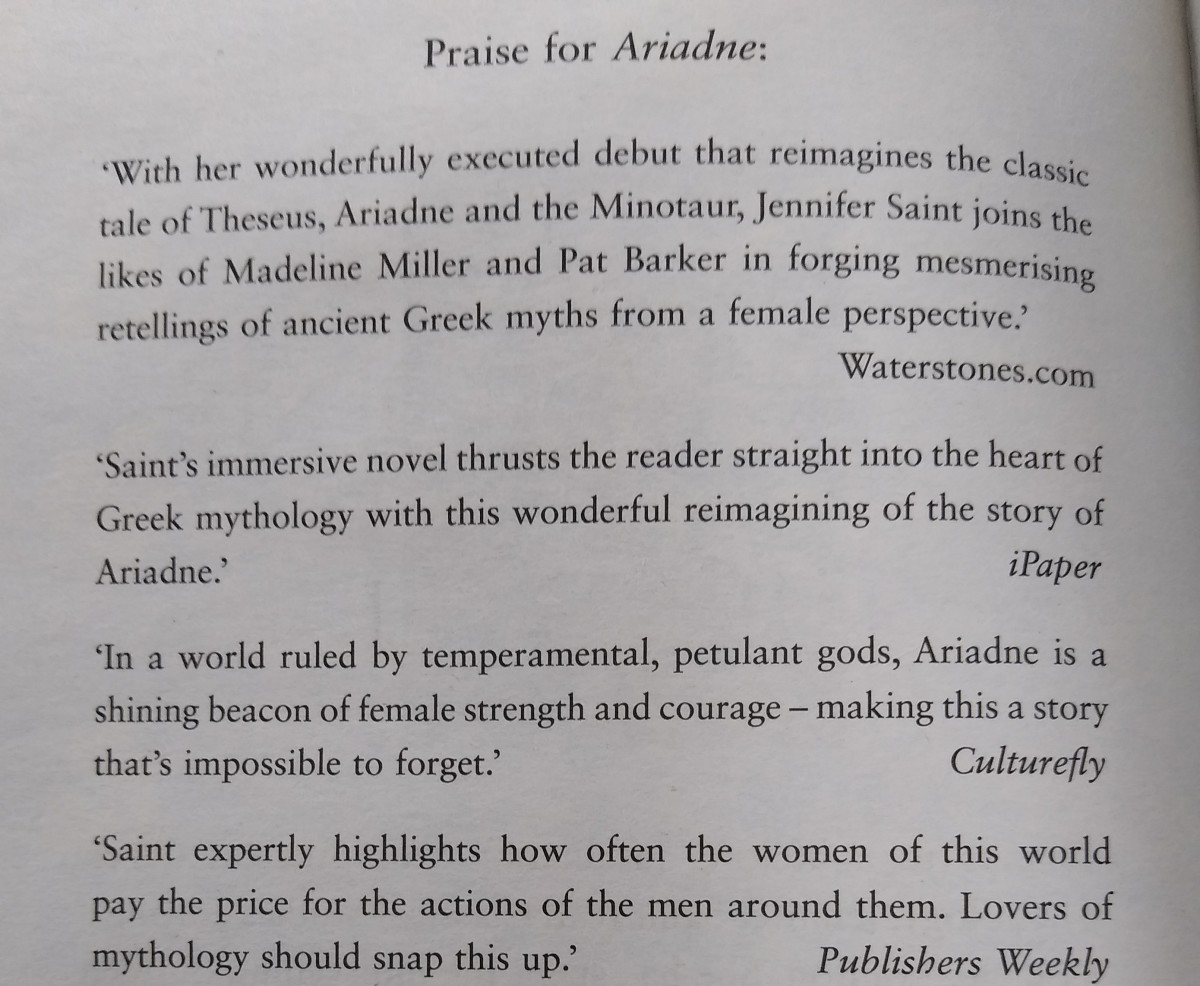 Book Review of 'Ariadne' by Jennifer Saint - HubPages