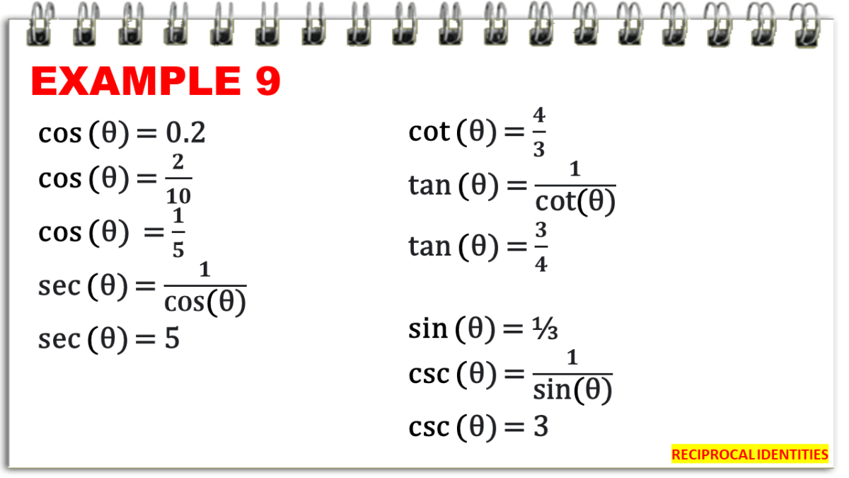 Reciprocal Identities In Trigonometry With Examples Owlcation