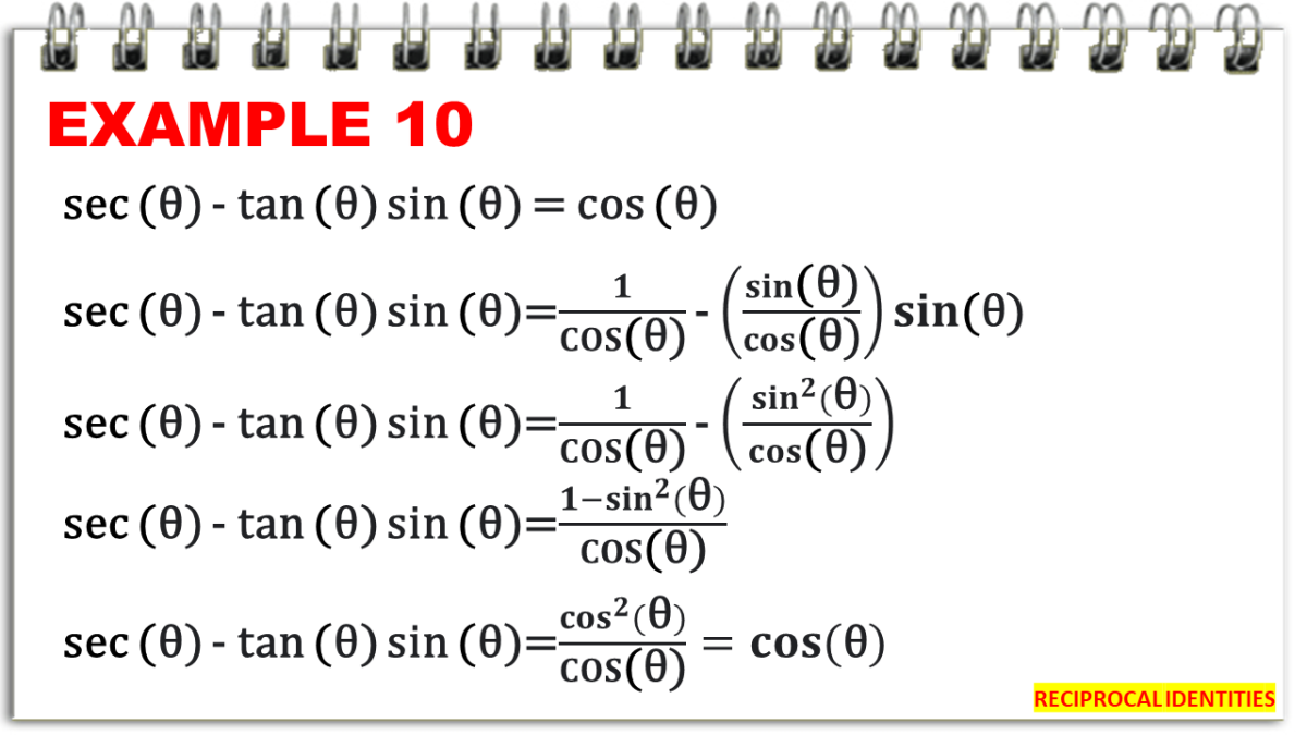 Reciprocal Identities In Trigonometry With Examples Owlcation