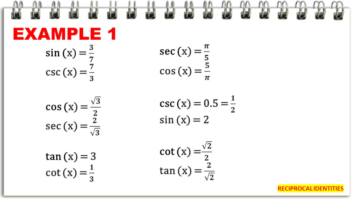 Reciprocal Identities In Trigonometry With Examples Owlcation