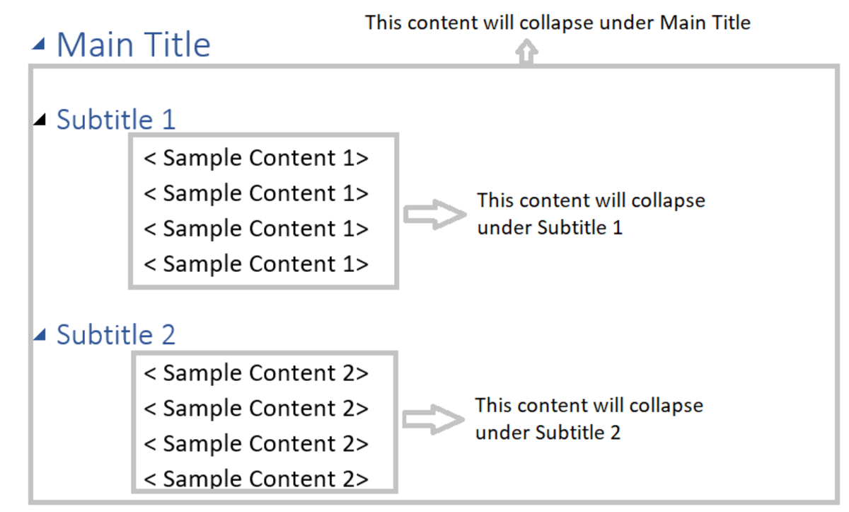How To Create Collapsible Headings In Word Tecadmin