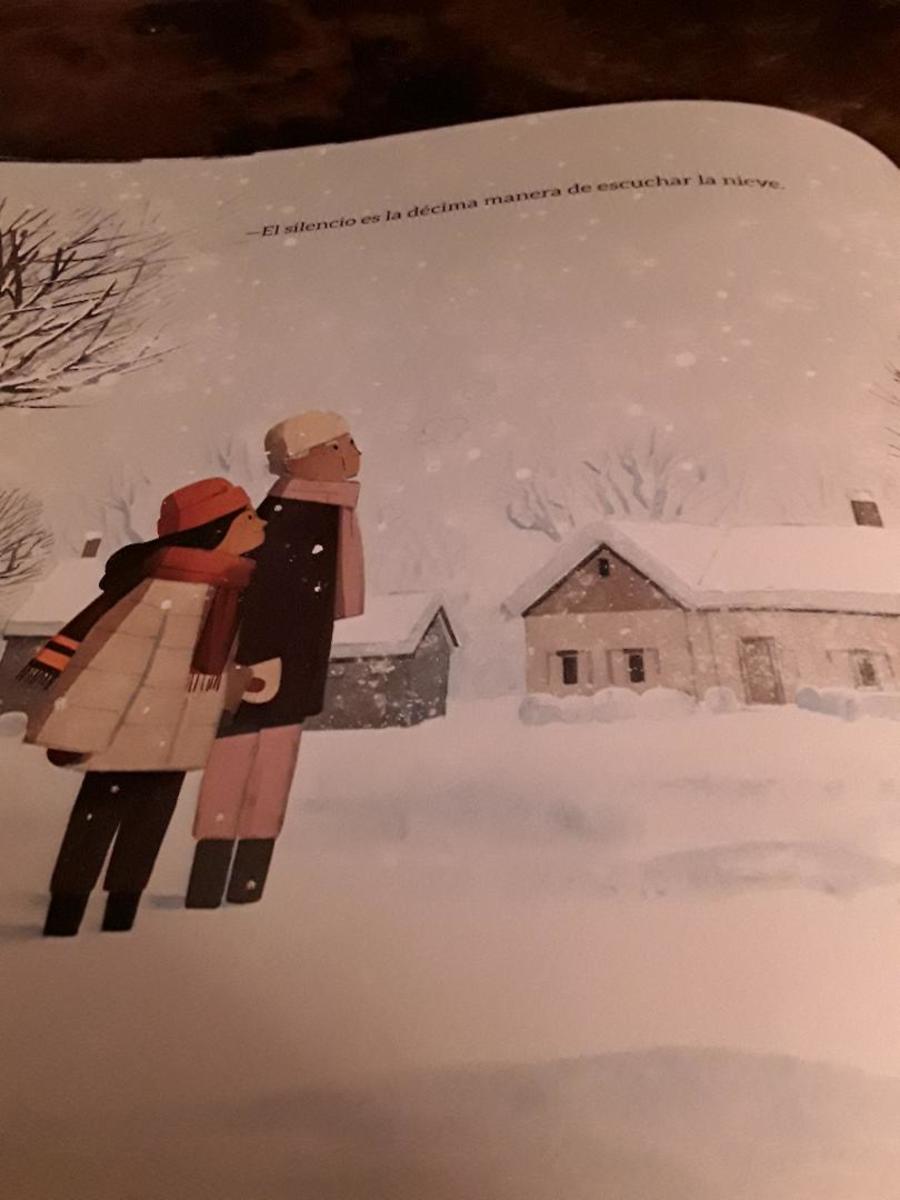 Snowfall and Family Celebration With Text in Spanish in Beautiful ...