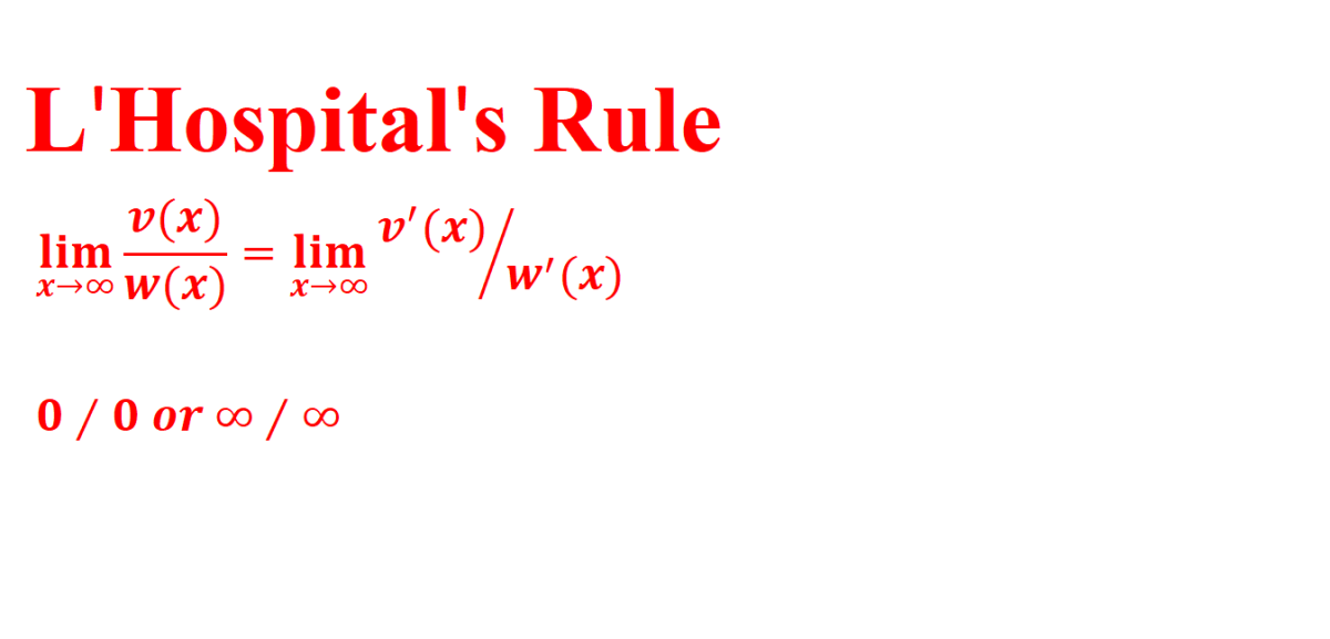 L Hospital s Rule In Calculus HubPages