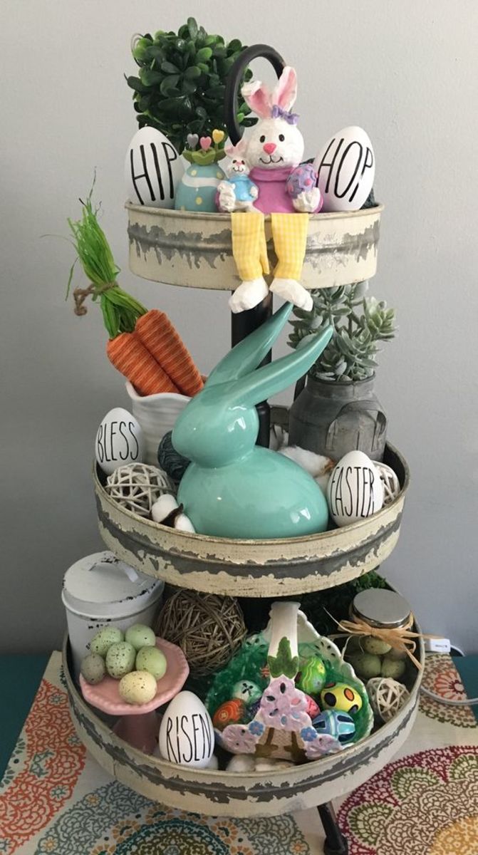 45+ Super Adorable Easter Tiered Tray Ideas that will have you Hopping ...