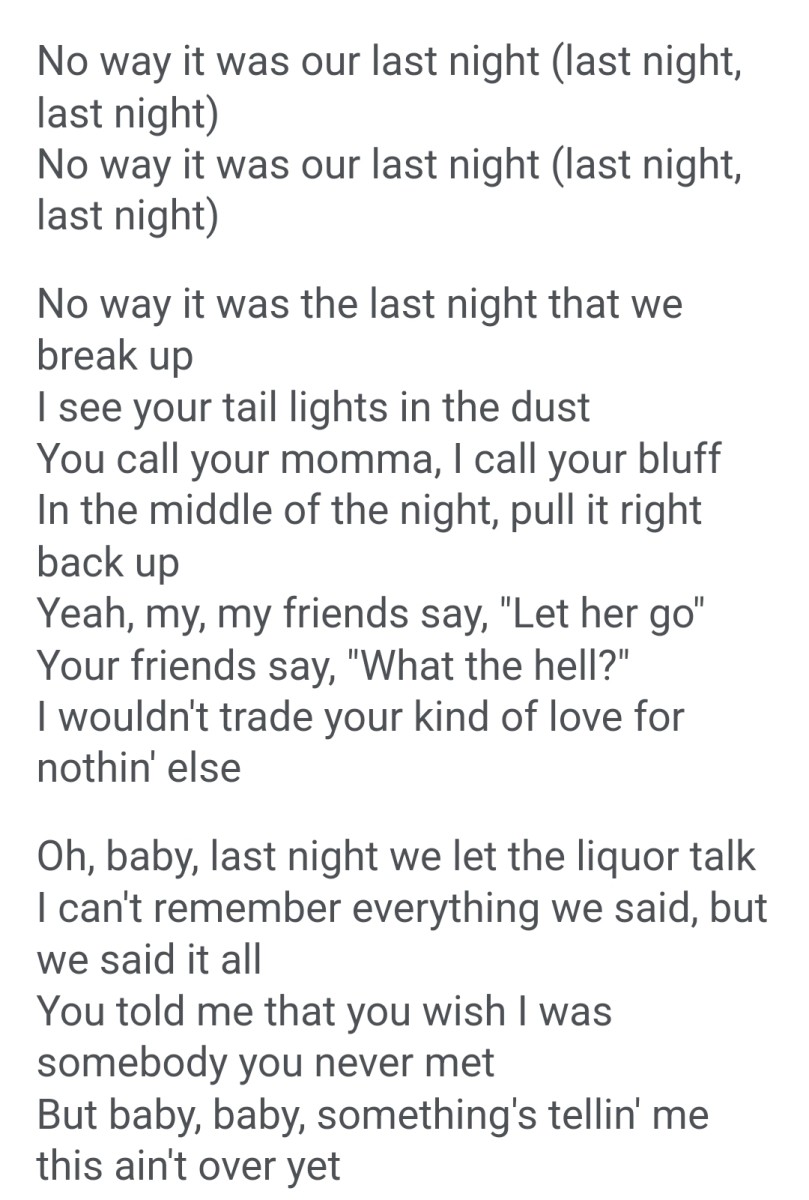 "Last Night" by Morgan Wallen: Romantic or Toxic? - HubPages