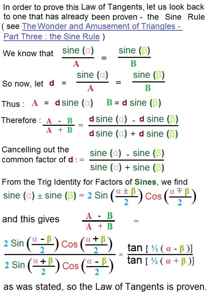 The Wonder and Amusement of Triangles - Part Five : The Law of Tangents ...
