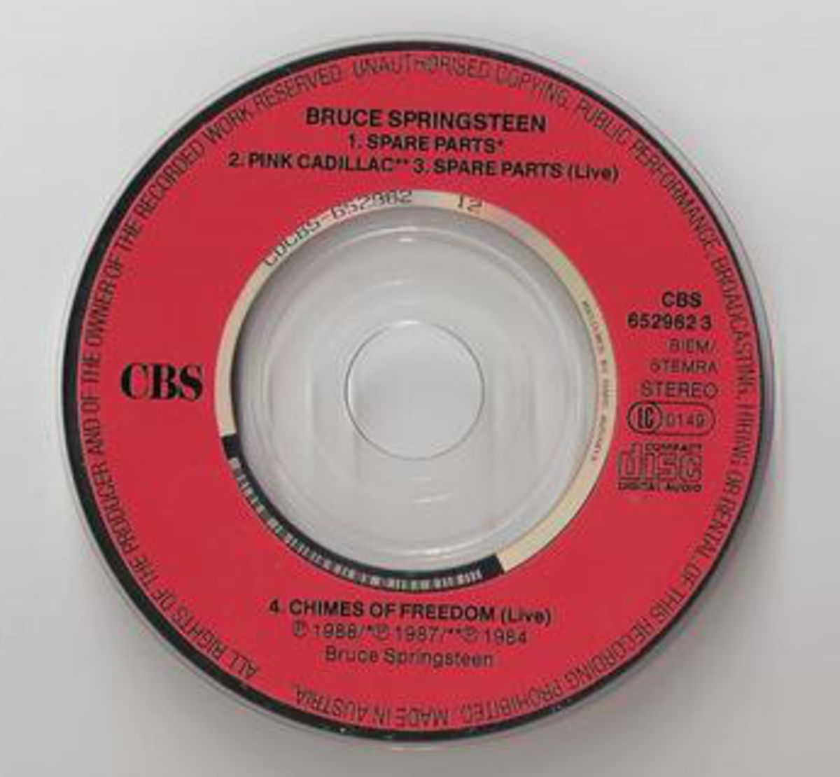 Bruce Springsteen vinyl and compact disc collectibles from the Eighties ...