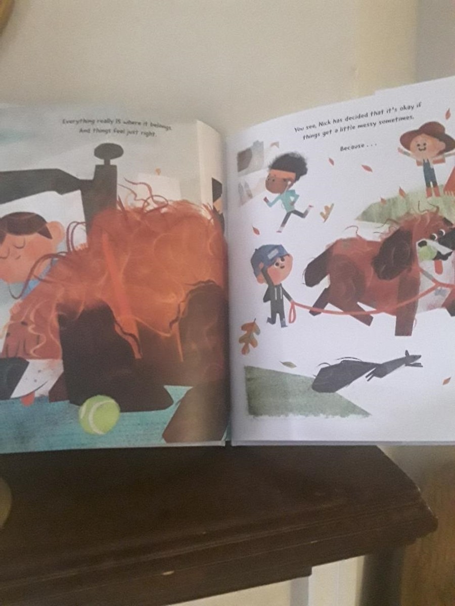 Messy in the Form of a Dog Challenges a Young Boy in Humorous Picture ...