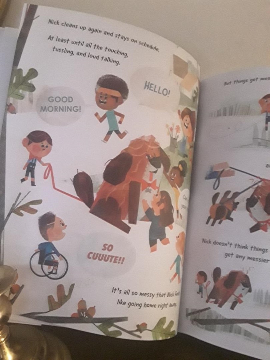 Messy in the Form of a Dog Challenges a Young Boy in Humorous Picture ...