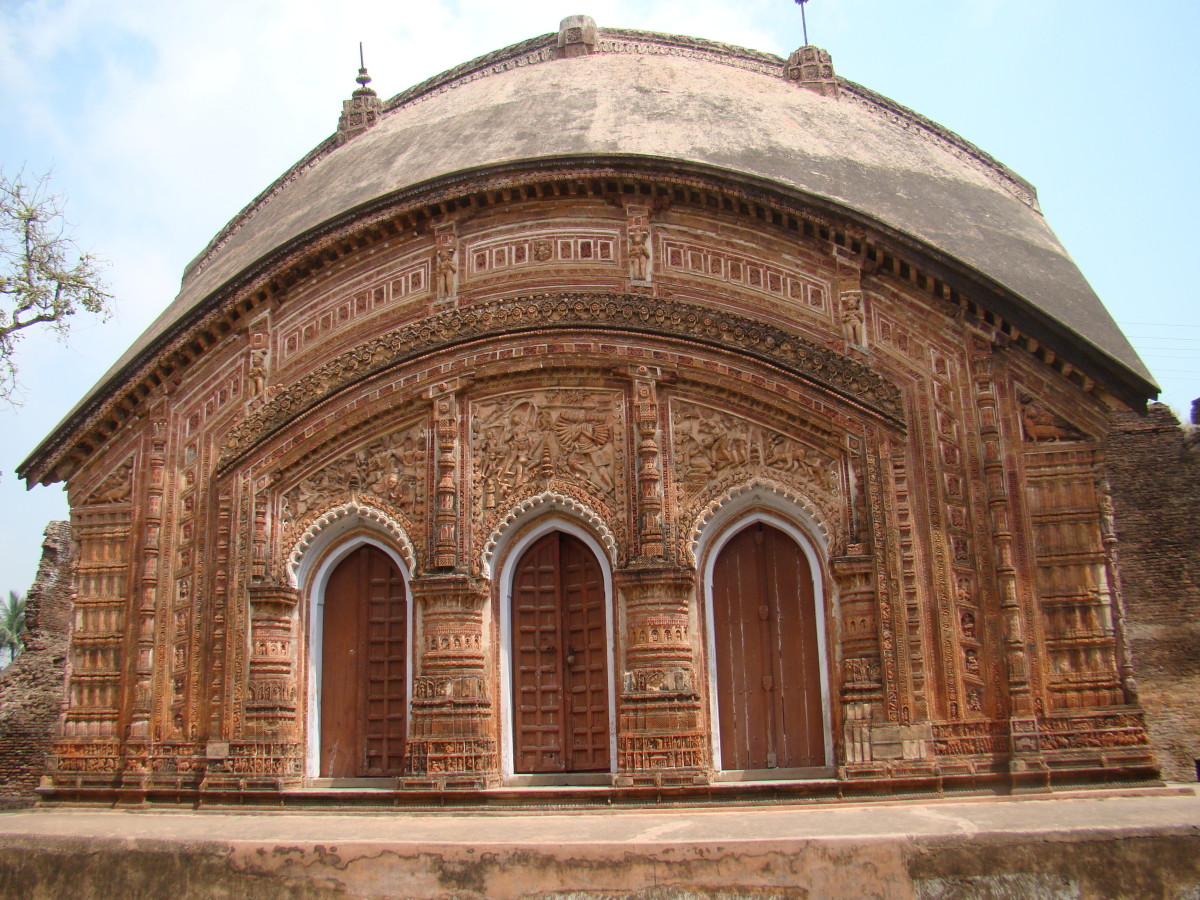 Different forms of Durga, the Mother Goddess in temple decorations of ...
