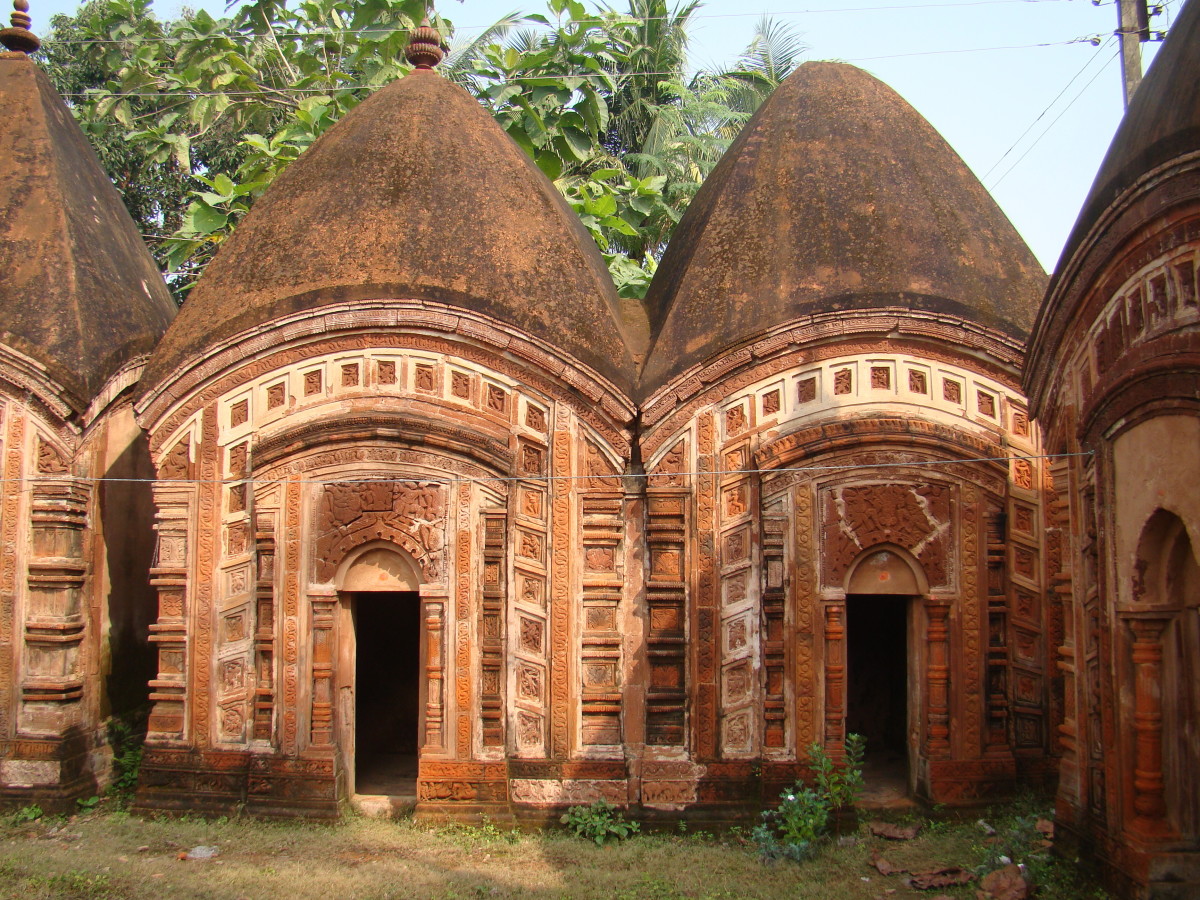 Different forms of Durga, the Mother Goddess in temple decorations of ...