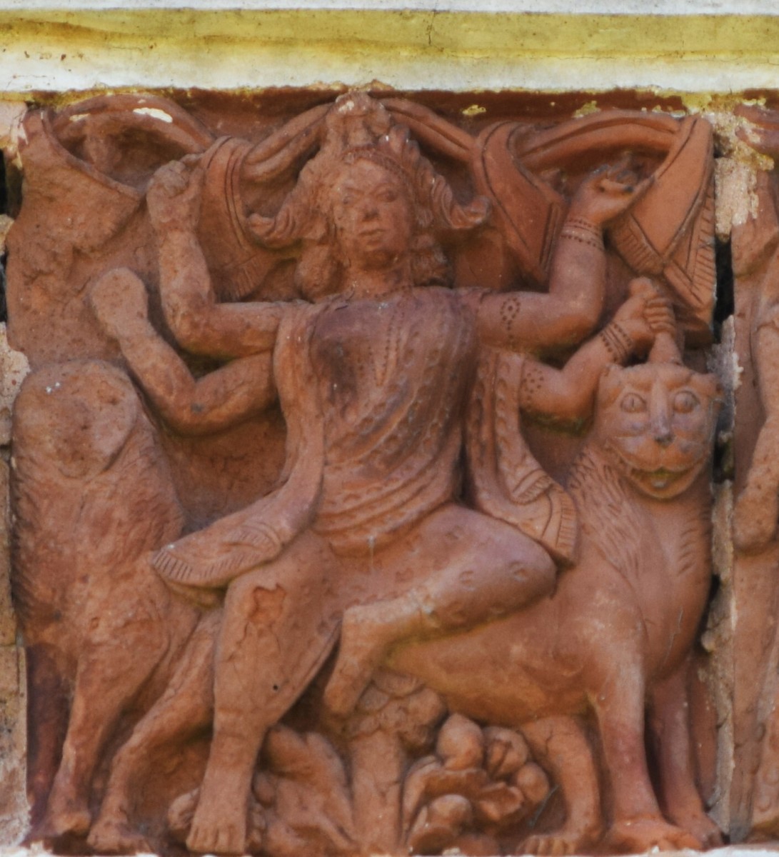 Different forms of Durga, the Mother Goddess in temple decorations of ...