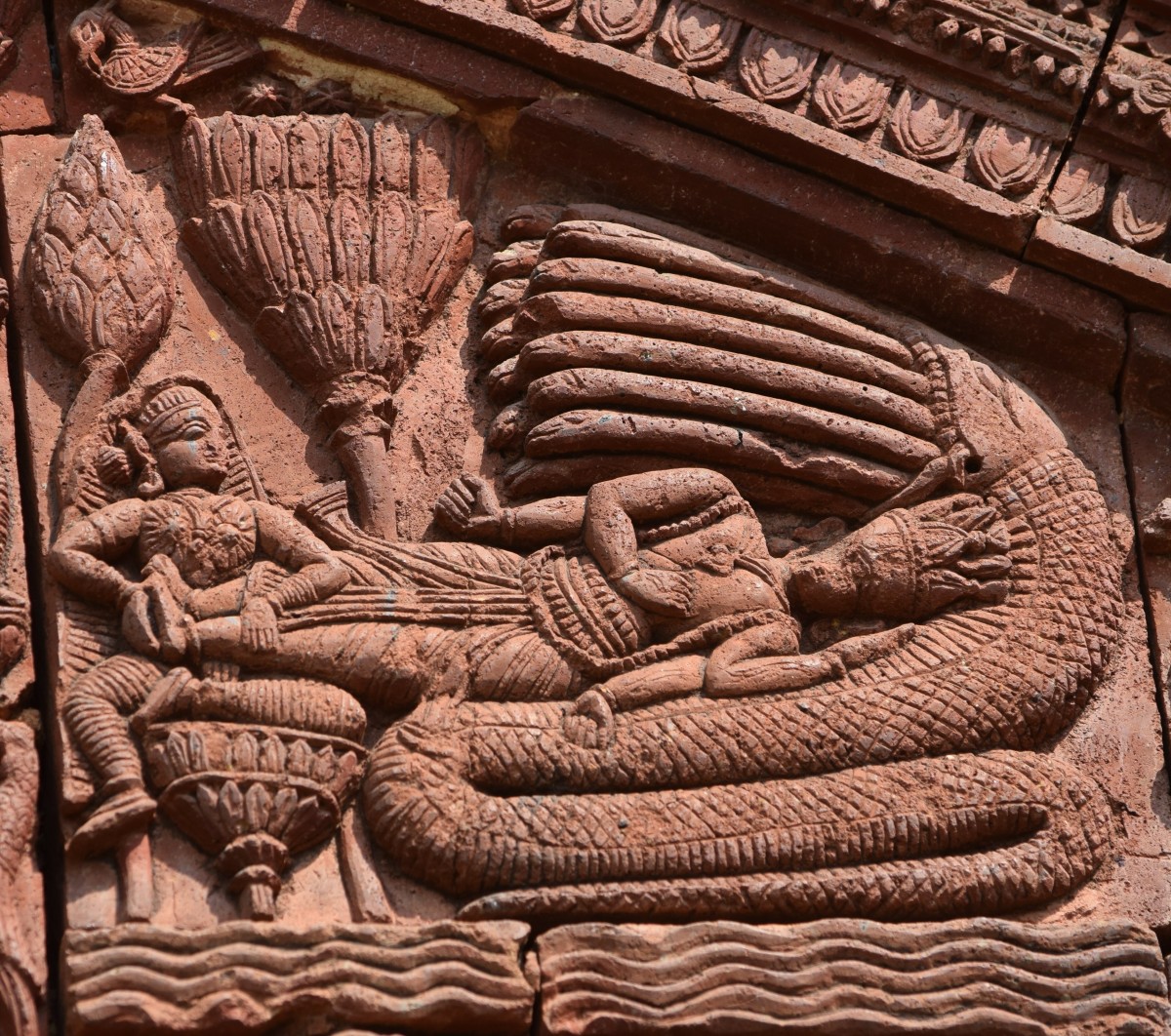 Lakshmi, the Goddess of Wealth and Fortune in Bengal temple decorations ...