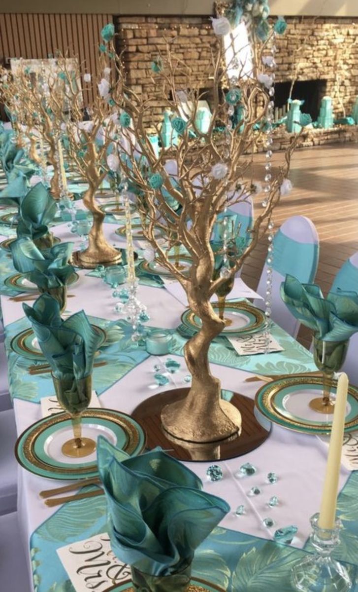 Wedding Table Centerpieces With Teal
