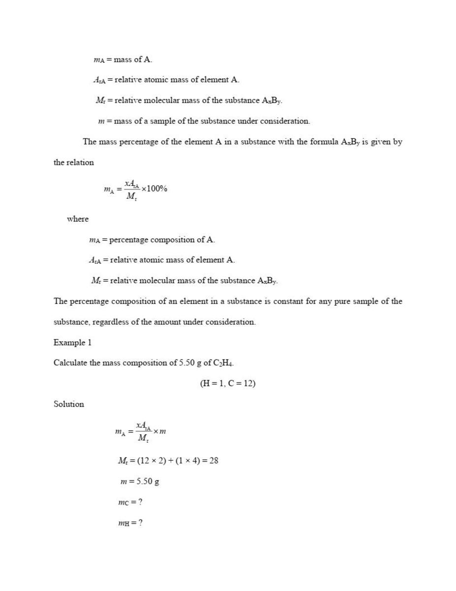 Chemistry Calculations: Formula, Mass and Mole - HubPages