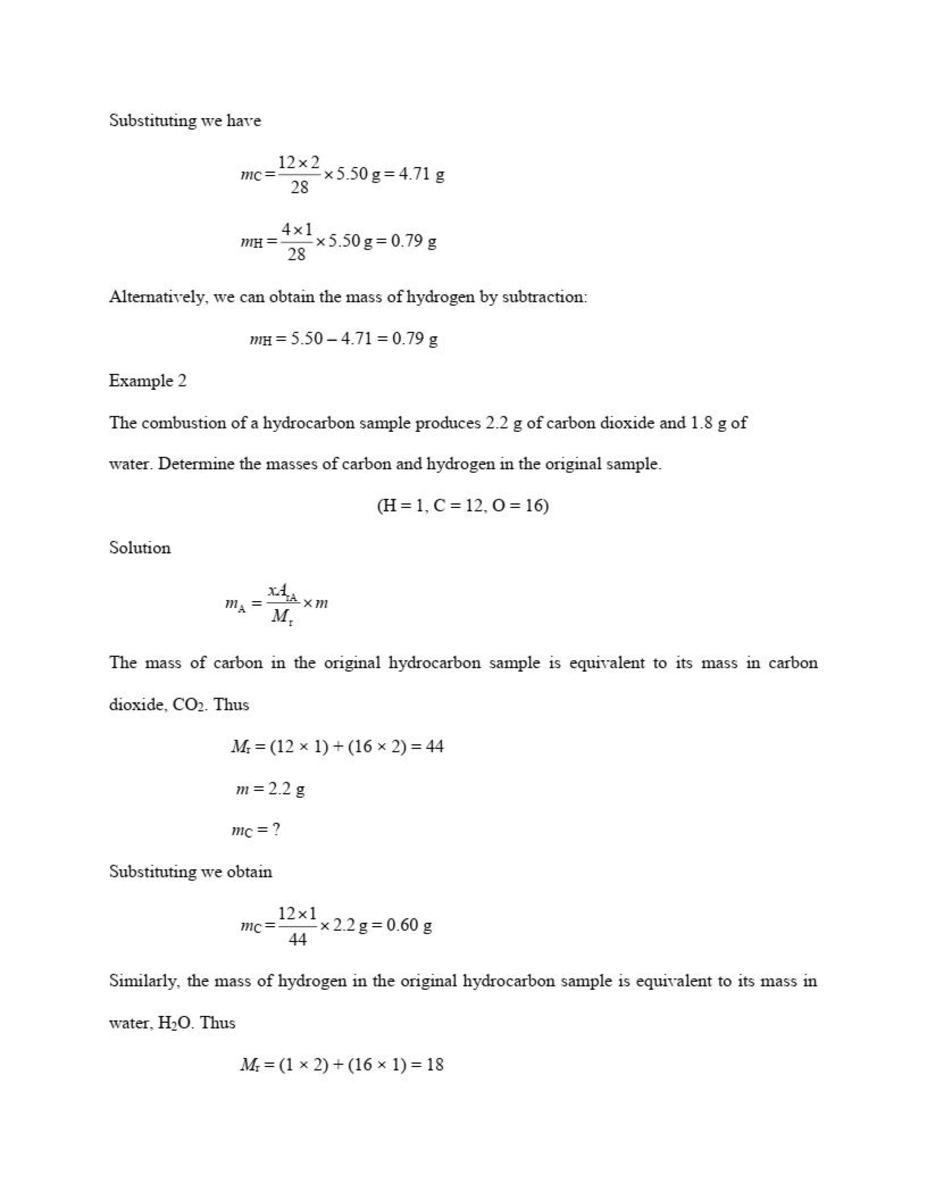 Chemistry Calculations: Formula, Mass and Mole - HubPages