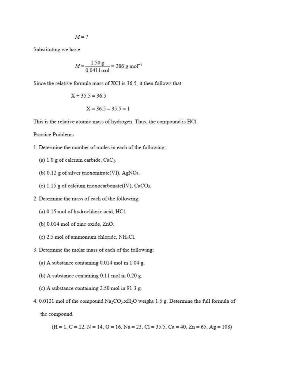 Chemistry Calculations: Formula, Mass and Mole - HubPages