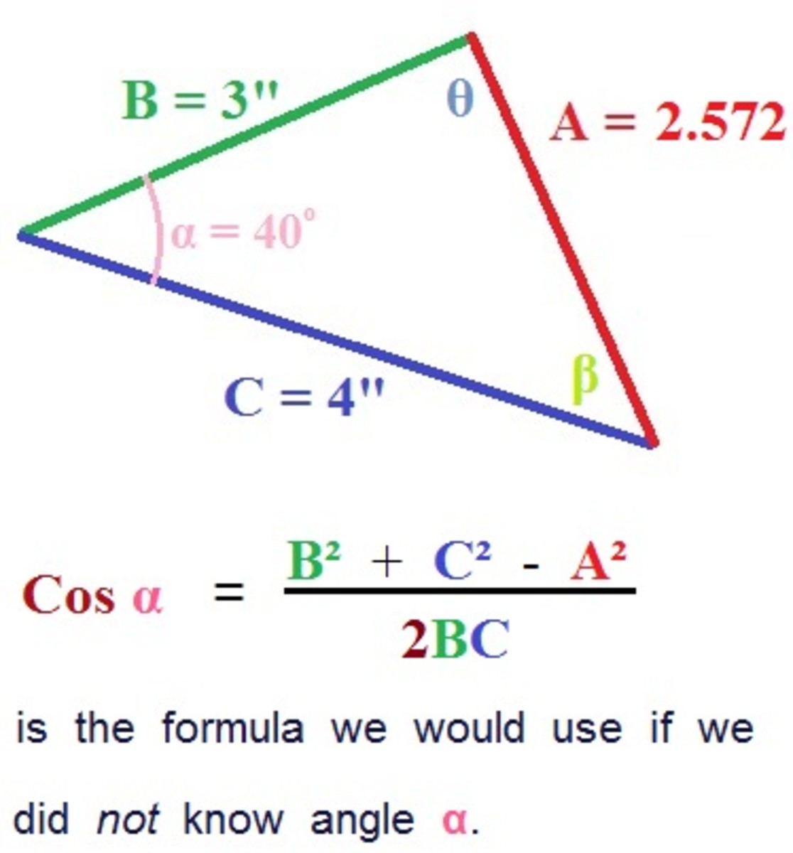 The Wonder and Amusement of Triangles - Part Four : The Cosine Rule ...