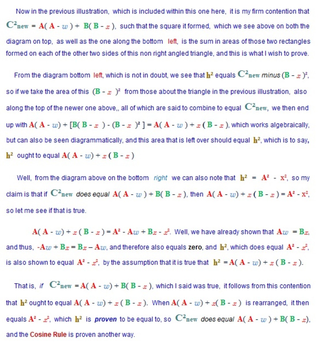 The Wonder and Amusement of Triangles - Part Four : The Cosine Rule ...