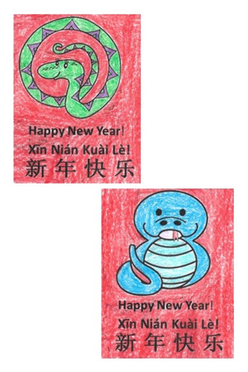 Printable Envelopes and Bookmarks for Year of the Snake, Chinese New ...