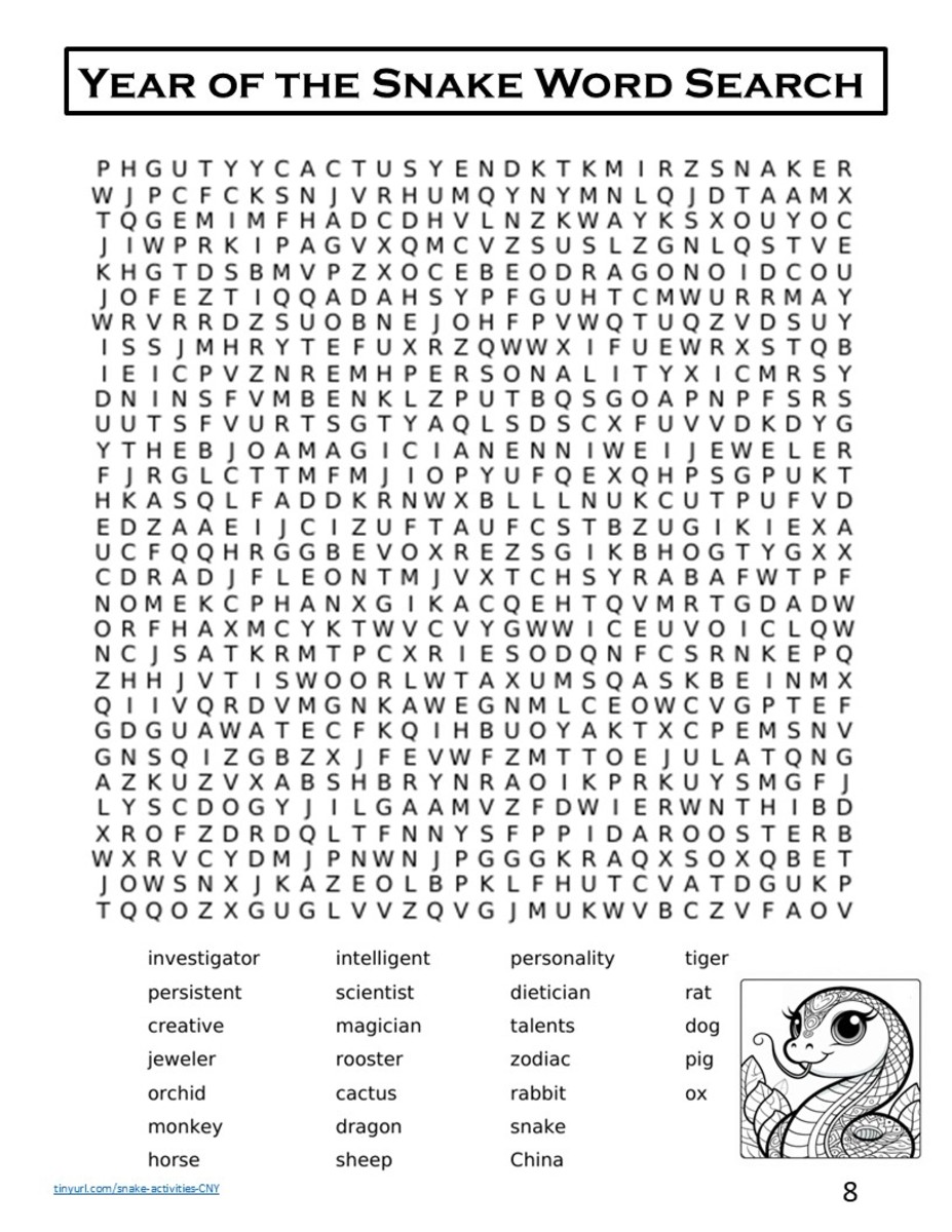 Printable Children’s Activity Sheets for the Chinese Zodiac Year of the ...