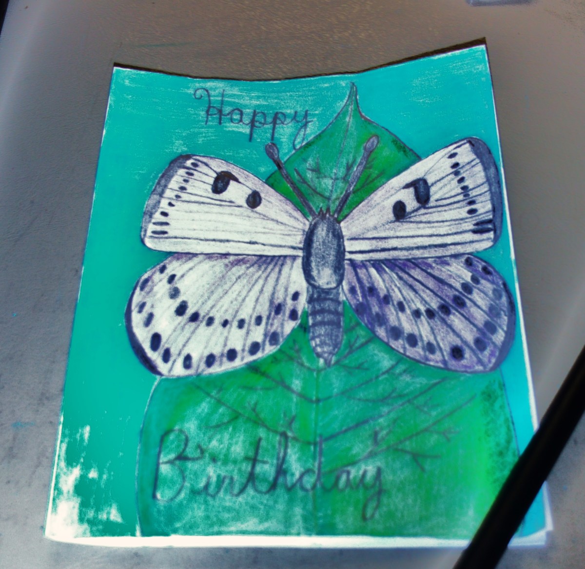 How to Make a Butterfly Birthday Card With Colored Pencil Drawings ...