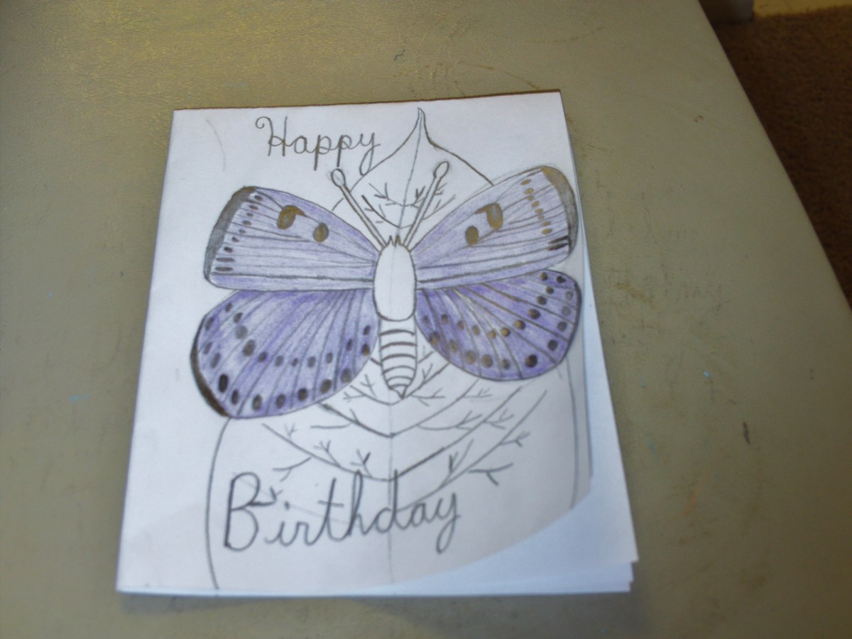 How to Make a Butterfly Birthday Card With Colored Pencil Drawings ...